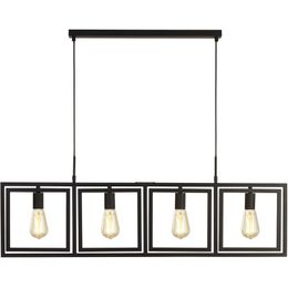 Searchlight H&auml;ngeleuchte &raquo;H&auml;ngeleuchte Plaza, 4-flammig&laquo; E27 1 Stk. Ideal um mit Deko-Leuchtmitteln kreativ zu sein schwarz 4, H: 40cm, 1 Stk.
