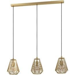 Eglo H&auml;ngeleuchte &raquo;STYPE&laquo; E27 1 Stk. H&auml;ngeleuchte, Esszimmer, Wohnzimmer L96 x B20 x H110, 3X40W exkl. gold H: 110cm, 1 Stk.