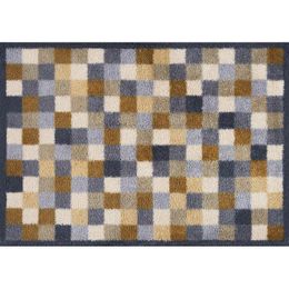 Fu&szlig;matte &raquo;und L&auml;ufer Neutral Squares&laquo; rechteckig 9 mm H&ouml;he grau Obermaterial: 85% Baumwolle, 15% Viskose B : 60cm 1 Stk., 9mm, L: 85cm