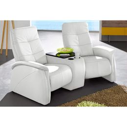 exxpo - sofa fashion 2-Sitzer &raquo;Tivoli, Kinosofa, bequem,&laquo; mit Relaxfunktion, integrierter Tischablage und Stauraumfach wei&szlig; NaturLeder;Luxus-