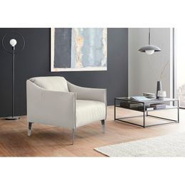 W.Schillig Cocktailsessel &raquo;sally Designsessel, Loungesessel, bequem, tolle Verarbeitungsdetails&laquo; mit Metall-Winkelf&uuml;&szlig;en in Chrom gl&auml;nzend wei&szlig; 