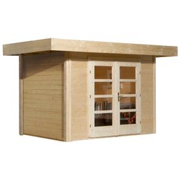 Weka Gartenhaus &raquo;126 Gr.2&laquo; verschiedene Farben beige Massivholz Fu&szlig;boden im Gartenhaus, ohne R&uuml;ck- und Seitenwand, ohne Dacheindeckung