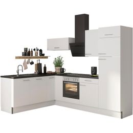 Optifit K&uuml;che &raquo;Klara&laquo; 200 x 270 cm breit, wahlweise mit E-Ger&auml;ten wei&szlig; B/H/T: 270cm x 60cm, ohne E-Ger&auml;te