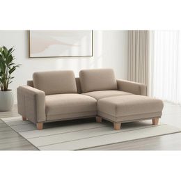 Sit & More sit&more Ecksofa &raquo;Concept&laquo; Modernes Sofa in drei Fu&szlig;farben zur Auswahl beige 100% Polyester B/H/T: 226cm x 84cm x 167cm, Recamiere rechts,mit Fu&szlig; 