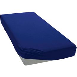 bellana Spannbettlaken &raquo;bellana exclusiv Topper aus 100% Mako-Baumwolle, 150 g/m&sup2;&laquo; feinste Mako-Baumwolle, f&uuml;r Topper bis 10cm H&ouml;he, b&uuml;gelfrei blau 