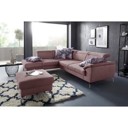 Sit & More sit&more Ecksofa &raquo;Percy L-Form&laquo; 15 cm Fu&szlig;h&ouml;he, Sitztiefenverstellung, wahlweise in 2 Fu&szlig;farben lila B/H/T: 270cm x 80cm x 235cm, Luxus-Microfaser 