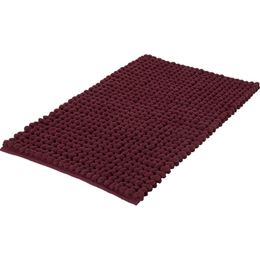 Kleine Wolke Badematte &raquo;Celine, Badvorleger, Badezimmer Teppich&laquo; H&ouml;he 40 mm rutschhemmend beschichtet fu&szlig;bodenheizungsgeeignet Badteppich, Uni Farben, waschbar rot