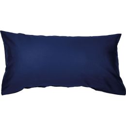 Janine Kissenbezug &raquo;Colors Mako Satin&laquo; mit Rei&szlig;verschluss, uni Kissenh&uuml;lle, feinf&auml;dig, 100% Baumwolle blau Mako-Satin, Mako-Satin B/L: 80cm x 40cm, 2 Stk., 