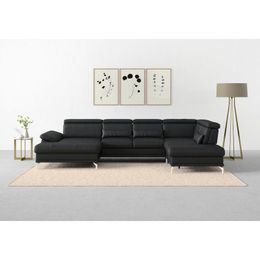 Sit & More sit&more Wohnlandschaft &raquo;Cabrio U-Form, B: 359 cm, mit Sitztiefen-, Arm- & Kopfteilverstellung&laquo; 3 Nierenkissen, Federkern, optional Schlaffunktion und