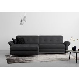 Home Affaire Ecksofa &raquo;Maredo L-Form&laquo; Federkern, wahlweise auch mit Kopfteil- und Armlehnverstellung grau 100% Polyester B/H/T: 284cm x 89cm x 179cm, 