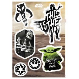 Komar Wandtattoo &raquo;Mandalorian Legend - Gr&ouml;&szlig;e 50 x 70 cm&laquo; selbstklebend, Wandsticker, Kinderzimmer gr&uuml;n Folie B/H/T: 50cm x 70cm