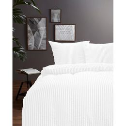 Fleuresse Bettw&auml;sche &raquo;Rio&laquo; 2 Stk. Feine buntgewebte Seersucker-Bettw&auml;sche mit Rei&szlig;verschluss wei&szlig; Seersucker, Obermaterial: 100% Baumwolle B/L: 135cm 