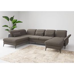 Sit & More sit&more Wohnlandschaft &raquo;Emely, inkl. Sitztiefenverstellung&laquo; wahlweise mit Schlaffunktion,Bettkasten,Kopf- & Armteilverstellung braun 100% Polyester B