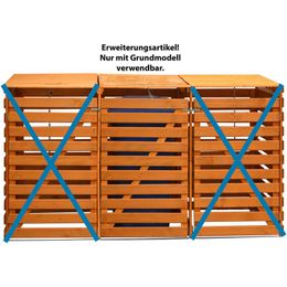 Promadino M&uuml;lltonnenbox &raquo;Vario V Erweiterung&laquo; besonders robust aus zertifiziertem Kiefernholz gefertigt braun Massivholz, Metall Einheitsgr&ouml;&szlig;e