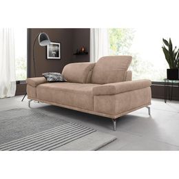 OTTO home 2-Sitzer &raquo;Caluna&laquo; mit Sitztiefen- und Kopfteilverstellung beige Luxus-Microfaser Vintageoptik (100% Polyester);Flachgewebe (100% Polyester);