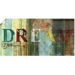 Artland Wandbild &raquo;Traum&laquo; Spr&uuml;che & Texte 1 Stk. tlg. als Leinwandbild, Poster in verschied. Gr&ouml;&szlig;en bunt B/H/T: 100cm x 50cm, Poster Spr&uuml;che & Texte Querformat