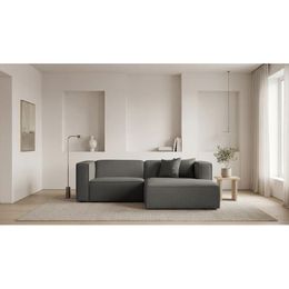OTTO home Ecksofa &raquo;Tammie&laquo; Breite 222 cm, Webstoff fein, bodentief, mit Wellenunterfederung grau 100% Polyester B/H/T: 222cm x 73cm x 154cm, Webstoff 