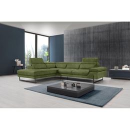 Egoitaliano Ecksofa &raquo;Queenie, extravagantes Sofa mit erstklassigem Sitzkomfort, L-Form&laquo; mit verstellbarer Armlehne und Kopfteilen f&uuml;r Wohlf&uuml;hlkomfort gr&uuml;n Luxus-