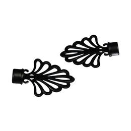 Liedeco Gardinenstangen-Endst&uuml;ck &raquo;F&auml;cher&laquo; f&uuml;r Gardinenstangen &Oslash; 16 mm schwarz 2 Stk.