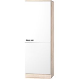 Optifit Hochschrank &raquo;Faro&laquo;, mit Metallgriff, Breite 60 cm wei&szlig; akaziefarben, B/H/T: 60cm x 174,4cm x 57,1cm, T&uuml;ren: 2 Stk.