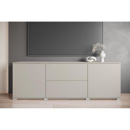 OTTO home Lowboard &raquo;Kenia&laquo; 1 Stk. tlg. 2 T&uuml;ren, 2 Schubladen, Breite 180 cm, h&ouml;henverstellbare Einlegeb&ouml;den beige Hartfaserplatte, Holzwerkstoff, 