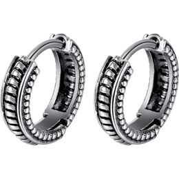 Firetti Damen Paar Creolen &raquo;Schmuck Geschenk Edelstahl Ohrschmuck Ohrringe Classic&laquo; schwarz 14,3mm, Edelstahl