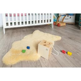 Heitmann Felle Fellteppich &raquo;Baby-Lammfell&laquo; fellf&ouml;rmig 30 mm H&ouml;he echtes Lammfell, waschbar, Kinderzimmer beige Lammfell B : 50cm 1 Stk., 30mm, L: 80cm