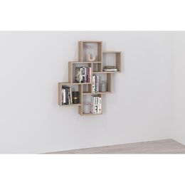 FMD Wandregal &raquo;Laurio 2&laquo; braun Holzwerkstoff B/H/T: 81,2cm x 94,5cm x 15,7cm