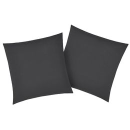 OTTO home Kissenbez&uuml;ge &raquo;Luisa&laquo; aus 100% Baumwolle, mit Rei&szlig;verschluss, atmungsaktiv, uni grau Renforc&eacute;, Renforc&eacute; B/L: 80cm x 80cm, 2 Stk., Renforc&eacute;