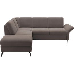 OTTO home Ecksofa &raquo;Rochelle&laquo; wahlweise mit Schlaffunktion, Bettkasten und Armteilverstellung grau 100% Polyester B/H/T: 240cm x 93cm x 216cm, Luxus-