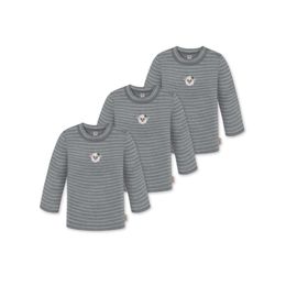 Normani Shirt 'Taupo' Jungen Gr&ouml;&szlig;e 62/68 grau / wei&szlig;