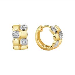 Firetti Damen Paar Creolen &raquo;Schmuck Geschenk Silber 925 Ohrschmuck Ohrringe Vierecke bicolor&laquo; mit Zirkonia (synth.) 16mm, Silber 925 (Sterlingsilber)