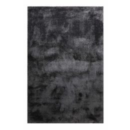 Teppich &raquo;Pisa&laquo; rund 25 mm H&ouml;he Hochflor, Microfaser, uni, weich, Shaggy, Wohnzimmer, Schlafzimmer grau Polyester B : 80cm 1 Stk., 25mm, L: 150cm