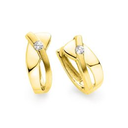 Bruno Banani Damen Paar Creolen &raquo;Schmuck Geschenk Silber 925 Ohrschmuck Ohrringe&laquo; mit Zirkonia (synth.) gold 14,2mm, Silber 925 (Sterlingsilber)