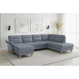 Sit & More sit&more Wohnlandschaft &raquo;Pamela, U-Form, B: 292 cm, Leder&laquo; B/H/T: 292cm x 90cm x 212cm, NaturLEDER Stoff, Ottomane rechts, ohne Bett,ohne Bettkasten,
