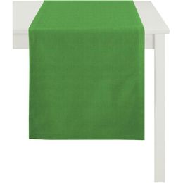 Apelt Tischl&auml;ufer &raquo;Arizona, Uni-Basic&laquo; Leinenoptik gr&uuml;n Leinen, Polyester B/L: 44cm x 140cm, 1 Stk., rechteckig