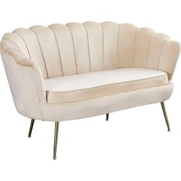 Salesfever 2-Sitzer &raquo;Clam Komfort-Duo-Sitz&laquo; Muscheldesign-Breite 136 cm: Pure Extravaganz beige Samtvelours (100% Polyester) B/H/T: 136cm x 78cm x 