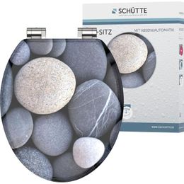 Sch&uuml;tte WC-Sitz &raquo;GREY STONES&laquo; mit Absenkautomatik und Holzkern, MDF bunt MDF - Mitteldichte Holzfaserplatte Einheitsgr&ouml;&szlig;e