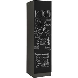 KOCHSTATION Vorratsschrank &raquo;KS-Trier&laquo; 50 cm breit, 200 cm hoch, mit Tafelfront zum beschreiben mit Kreide schwarz Holzwerkstoff grafit, B/H/T: 50cm x 
