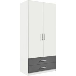 Rauch Kleiderschrank &raquo;Albero&laquo; schwarz-wei&szlig; Holzwerkstoff B/H/T: 91cm x 197cm x 54cm, Schubladen: 2 Stk. T&uuml;ren: 2 Stk.