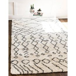 MyFlair Hochflor-Teppich &raquo;Temara Shag, LAGERR&Auml;UMUNG&laquo; rechteckig 51 mm H&ouml;he gewebt, Scandi Design, ideal im Wohnzimmer & Schlafzimmer beige Polypropylen (PP) B