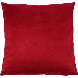 G&ouml;zze Dekokissen &raquo;Alcatraz&laquo; in Wildlederoptik rot Obermaterial: 100% Polyester B/L: 40cm x 40cm, 2 Stk.
