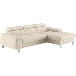 COTTA Ecksofa &raquo;Komaris L-Form, B: 244 cm&laquo; mit Kopfteilverstellung, optional Schlaffunktion, Bettkasten & Licht 88% POLYESTER (PES) 12% POLYAMID (PA) B