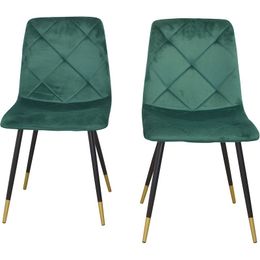 HOFMANN LIVING AND MORE Polsterstuhl (Set) 2 Stk. gr&uuml;n Polyester B/H/T: 45cm x 85cm x 54cm, 2 Stk., Polyester Samtoptik Samtoptik