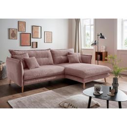 Home Affaire Ecksofa &raquo;Lazio modern und bequem, schmale Armlehnen, tolle Detailverarbeitung&laquo; zwei verschiedene Fu&szlig;farben w&auml;hlbar rosa 93% Polyester, 7%