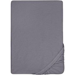 Biberna Spannbettlaken &raquo;Pepe&laquo; weicher Frottee-Stretch grau Frottee, Obermaterial: 80% Baumwolle, 20% Polyester B/L: 200cm, 1 Stk., Frottee, 140-160x200 22cm