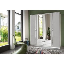 wimex Kleiderschrank &raquo;Duo&laquo; grau B/H/T: 180cm x 198cm x 58cm, Schubladen: 2 Stk. T&uuml;ren: 4 Stk.