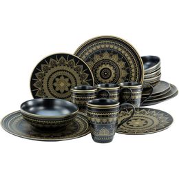 Creatable Kombiservice &raquo;Mandala Gold&laquo; Service, goldene orientalische Motive, 16 Teile, f&uuml;r 4 Personen gold Steinzeug 16 Stk.