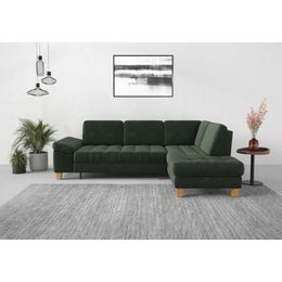 Sit & More sit&more Ecksofa &raquo;Westham L-Form&laquo; mit Ottomane, mit oder ohne Schlaffunktion, Bettkasten, Verstellung gr&uuml;n 90% Polyester 10%Polyamid B/H/T: 261cm x 