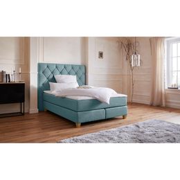 Home Affaire Boxspringbett &raquo;Harmones hoch&laquo; in 3 Breiten, H&auml;rtegrad auch im Mix mit je 1 Matratze in H2 und H3 gr&uuml;n Struktur (100% Polyester) Struktur,